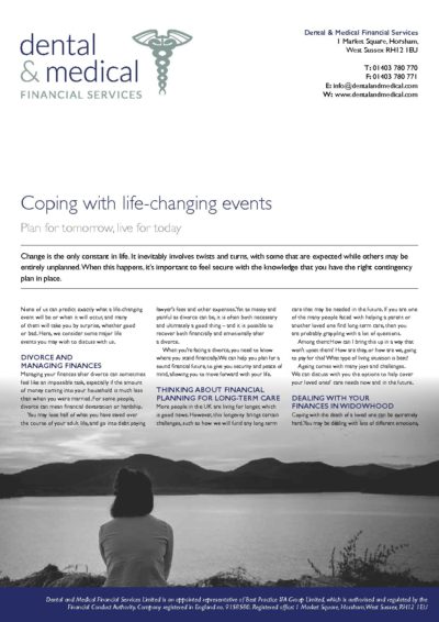 Coping with life changing events - Dental & Medical