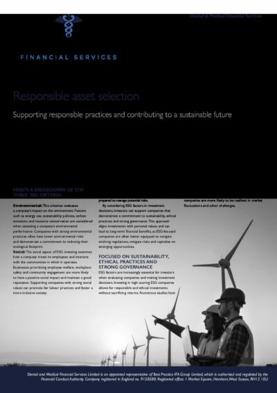 Responsible asset selection - Dental & Medical