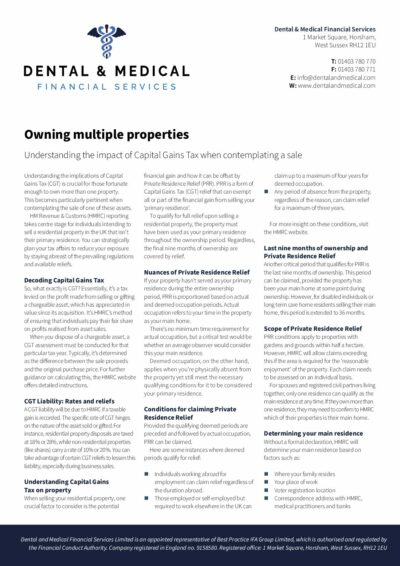 Owning multiple properties - Dental & Medical