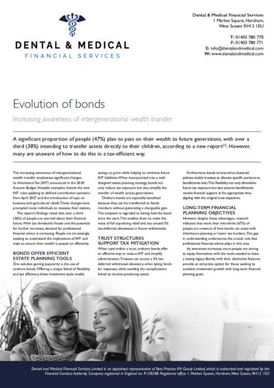 Evolution of bonds - Dental & Medical
